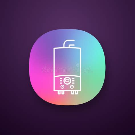 Electric Heating Boiler App Icon Stock Vector Illustration Of Digital