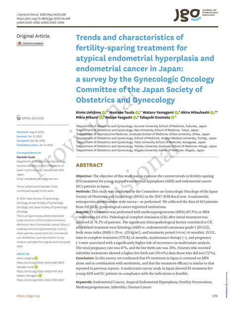 Pdf Trends And Characteristics Of Fertility Sparing Treatment For