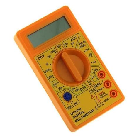 DT D Voltmètre LCD Ampèremètre Ohm Multimètre Numérique Jaune