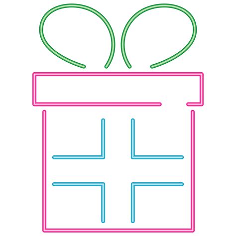 T Present Neon Style 24085856 Png