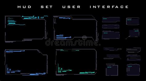 Set Futuristic Hud Frames And Headers Ui Ux For Hud Ui Hud User Interface Elements Stock