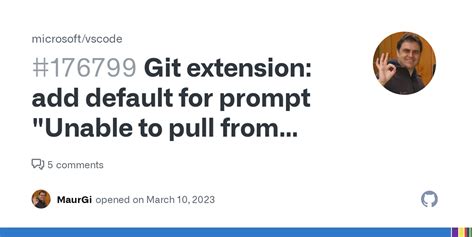 Git Extension Add Default For Prompt Unable To Pull From Remote