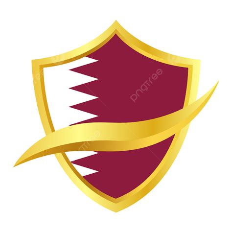 Qatar Flag In Gold Shield World Cup 2022 Flag World Cup 2022 Fifa