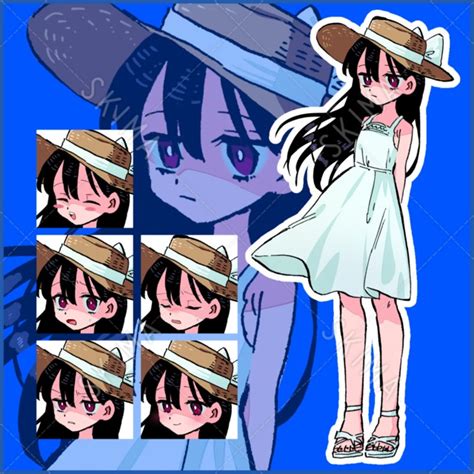 麦わら帽子の女の子 立ち絵【差分6種】 Skima（スキマ）