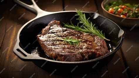 Premium Photo Sizzle Steak In Cast Iron
