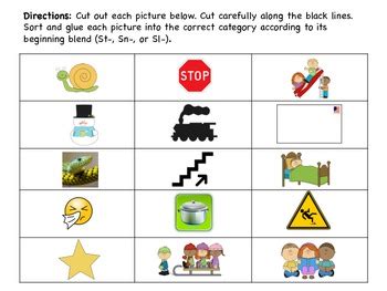 Beginning Blends Sorts And Making Words Activities Sm Sk Sw Sn St Sl