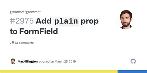 Add `plain` Prop To Formfield · Issue 2975 · Grommetgrommet · Github