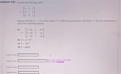 Solved Roblem 3 Consider The Following Matrix A с D 1