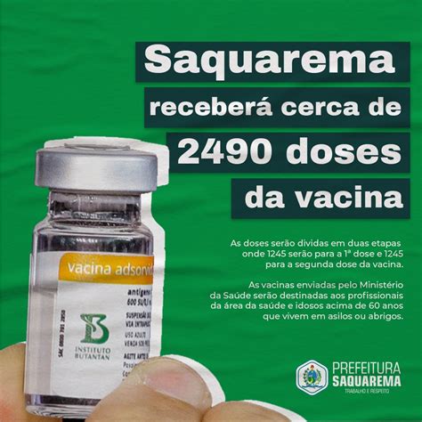 Saquarema iniciará vacinação contra o Covid Prefeitura de Saquarema