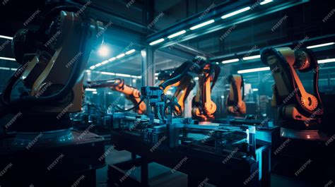Premium Photo Industrial Machine Robot Smart Modern Factory Automation Using Advanced Machines