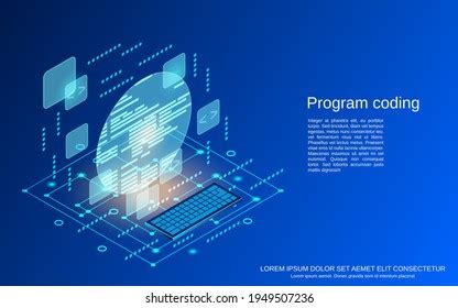 Program Coding Seo Optimization Application Development Stock Vector
