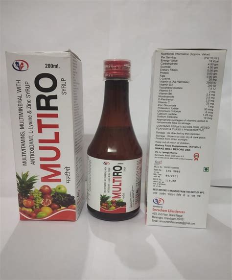 Multivitamins Multimineral With Antioxidant L Lysine And Zinc Syrup