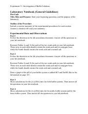 Week Lab Notebook And Lab Report Guidelines Pdf Experiment Investigation Of Buffer