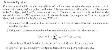 Solved Differential Equations Consider A Semi Infinite