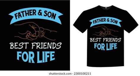 Father Son Best Friends Life Typography Stock Vector Royalty Free