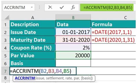 ACCRINTM Excel Syntax Examples Find Accrued Interest