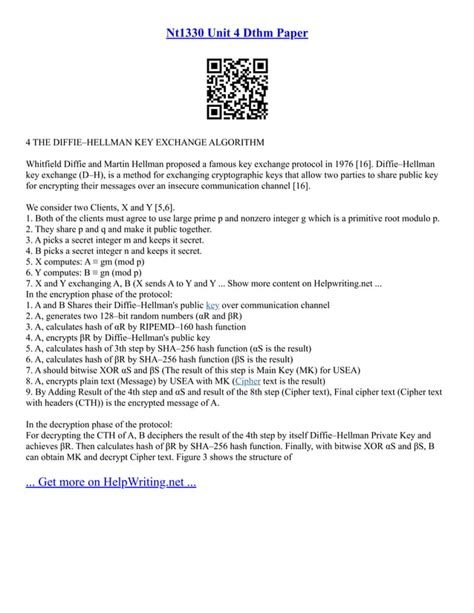 Nt1330 Unit 4 Dthm Paper PDF