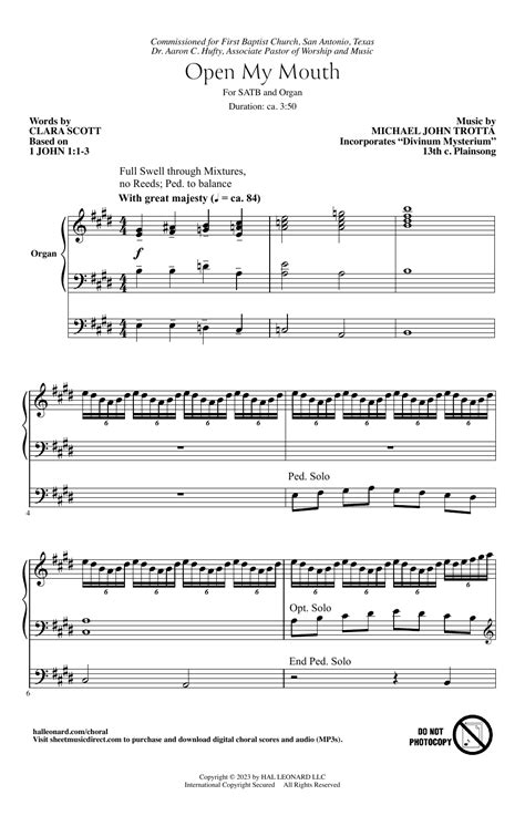 Open My Mouth By Michael John Trotta Sheet Music For Satb Choir At