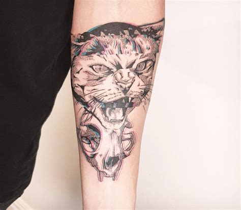 Angry Cat Tattoo By Damian Orawiec Photo 29777