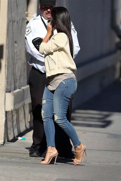 Kim Kardashians Famous Bum In A Pair Of Tight Jeans Mirror Online