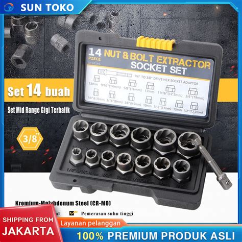 Jual Alat Pembuka Baut Mur Hex Rusak 8mm 19mm Set Kunci Ring Pass