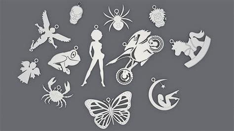 Various Printable Pendants 3d Model