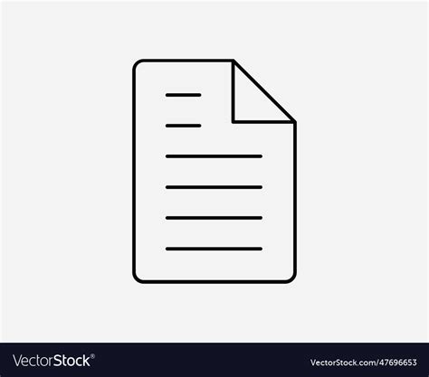 Document Line Icon Sign Symbol Doc File Text Form Vector Image