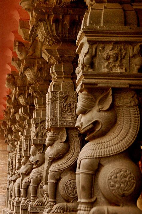 Hindu Temple Pillar Design Blackdachshundartillustration