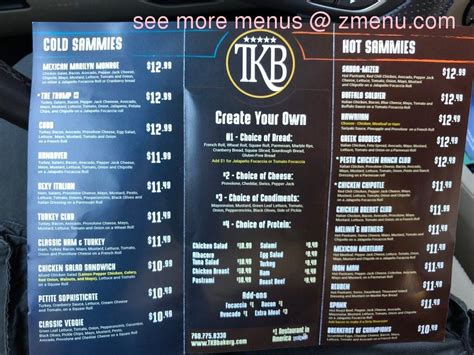 Online Menu Of Tkb Bakery And Deli Restaurant Indio California 92201