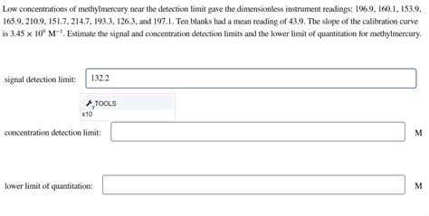 Solved Low Concentrations Of Methylmercury Near The