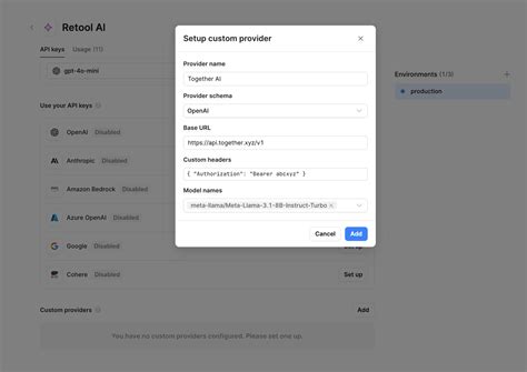 Connect A Custom Ai Provider Retool Docs