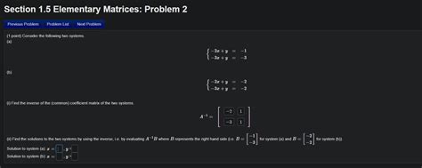 Solved Section 15 Elementary Matrices Problem 2 Previous