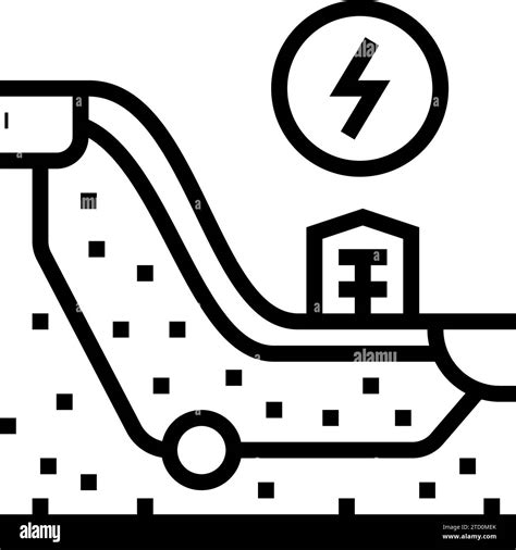Pumped Hydro Energy Line Icon Vector Illustration Stock Vector Image