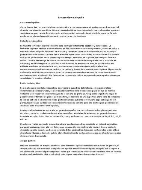 Proceso De Metalografia Pdf