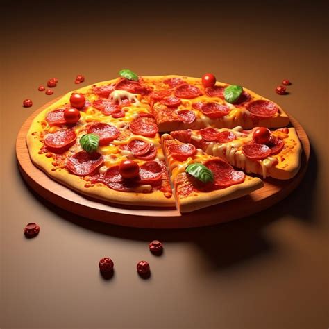 Premium AI Image A Pizza With Pepperoni And Cheese On It And A Slice
