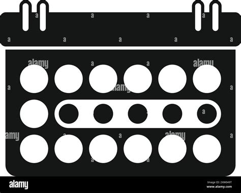 Black Simple Vector Icon For A Calendar Showing Menstrual Cycle With