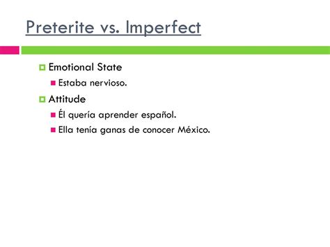 Uses Of The Imperfect And Preterite Ppt Descargar