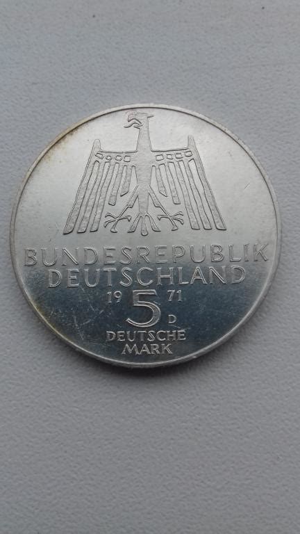 5 марок 1971 D Германия Альбрехт Дюрер покупайте на Auction ru по