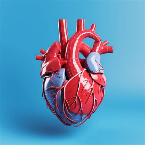 Premium Photo Isolated 3d Reprentation Of A Human Chest In Red And Blue