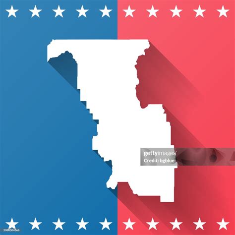 Bannock County Idaho Map On Blue And Red Background High Res Vector