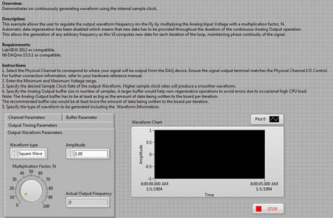 Update Analog Output Frequency Based On Analog Input Voltage Level Ni
