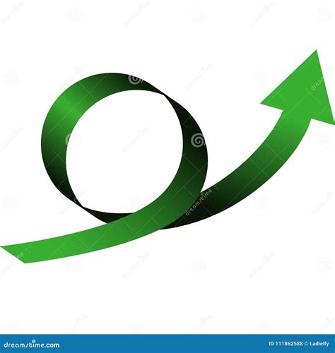 Arrow With Loop Arrow Line Icon Black Website Symbol Minimalist Outline Sign Royalty Free Stock