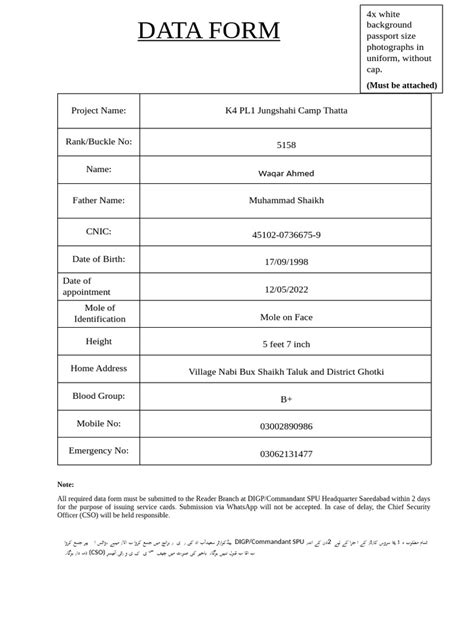 data form pdf