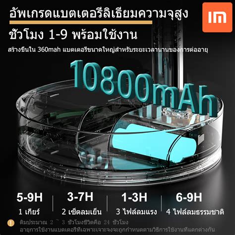 Xiaomi D10 หมุนได้ ปรับหัวได้ พัดลมไฟฟ้าพัดลมตั้งโต๊ะแบบพับได้ พัดลมชาร์จได้ รีโมทคอนโทรลไร้สาย