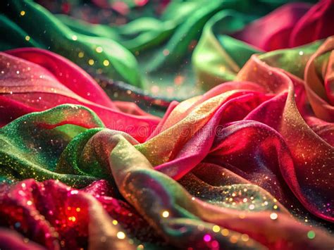 Dynamic Abstract Landscape A Captivating Visual Symphony Of Red Pink And Green Flowing Fabric