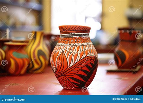 Indigenous Artwork Painted On Terracotta Pottery Stock Image Image Of