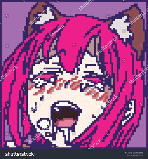 Ahegao Anime Face Pixel Art 3 Stock Vector Royalty Free 2274332841