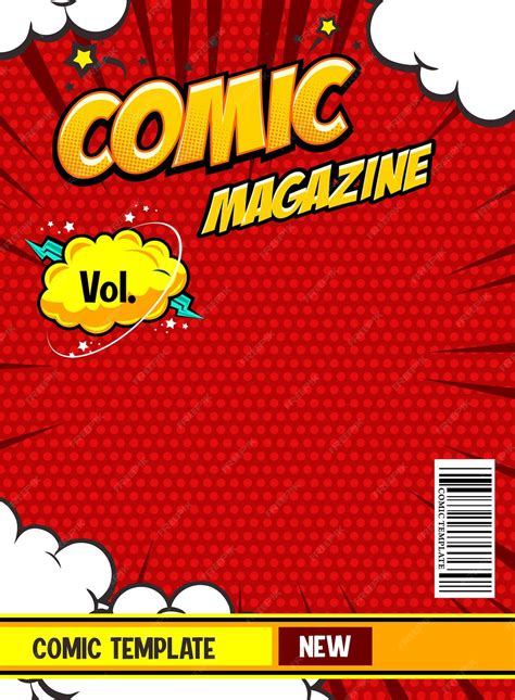Premium Vector Comic Magazine Book Cover Template