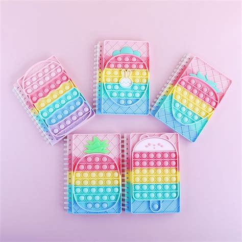 레인보우 버블 A5 스프링 노트 푸쉬팝 공책 스트레스 해소 뽁뽁이 말랑이 팝잇 파빗 주물럭 홈플러스 택배배송
