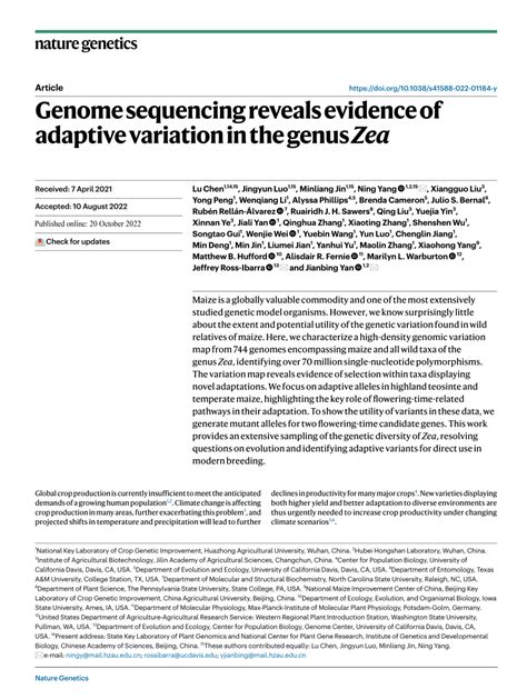 PDF Genome Sequencing Reveals Evidence Of Adaptive Variation In The